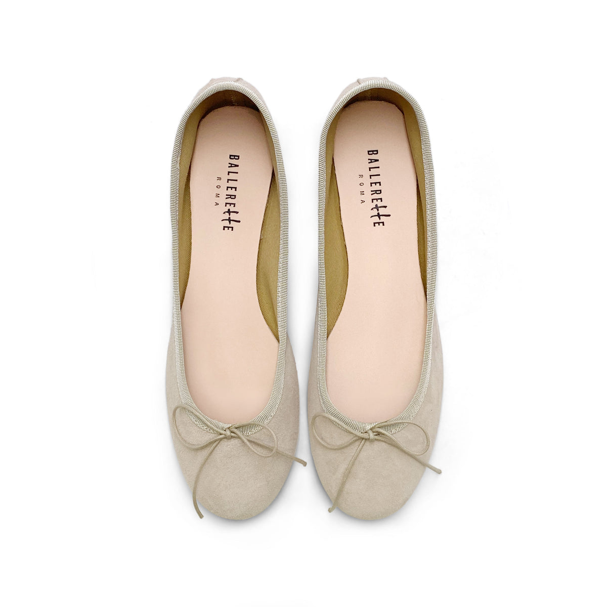 Beige suede ballet flats